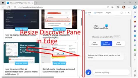 How To Resize Discover Pane In Microsoft Edge On Windows 11