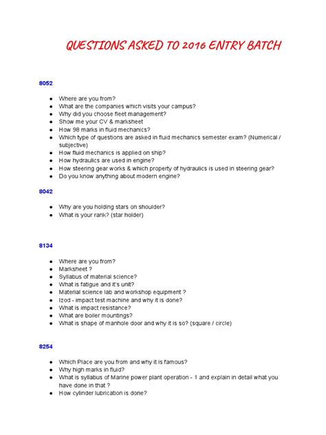 fleet management interview questions pdf pump engines
