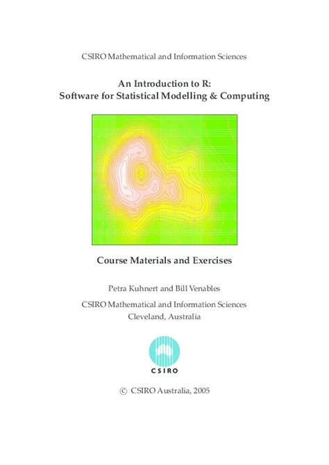 Pdf An Introduction To R Software For Statistical Modelling