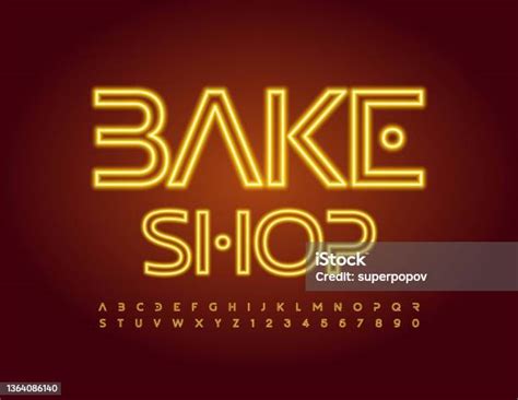 세련된 네온 알파벳 편지와 숫자 세트 벡터 트렌디 한 로고 베이크 숍 그래픽 프린트에 대한 스톡 벡터 아트 및 기타 이미지 그래픽 프린트 네온 대문자 Istock