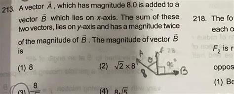 Answered 213 A Vector A Which Has Magnitude 8 0 Is Added To A Vector