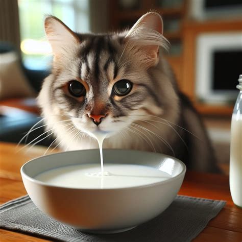 Cute Cat Drinking Milk Adorable Feline Photo Ai Art Generator