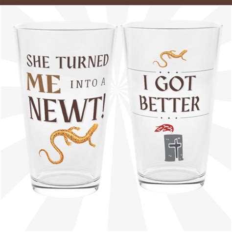 Monty Python Pint Glass Monty Python And The Holy Grail Ts She Turned Me Into A Newt Holy