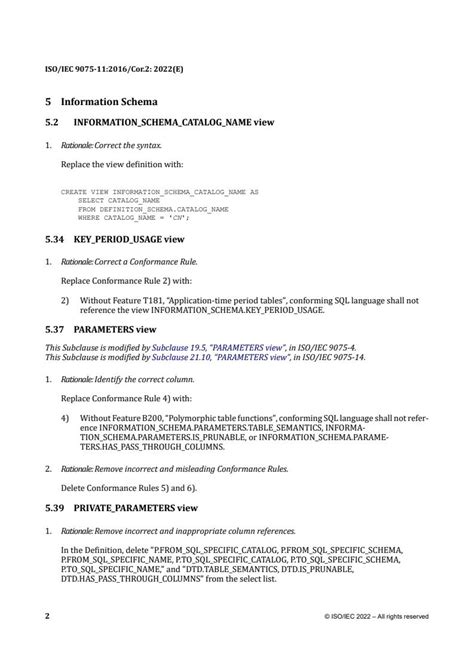 Isoiec 9075 112016cor 22022 Information Technology — Database