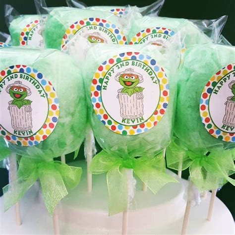 Happy 2nd Birthday Kevin Enjoy Your Oscar The Grouch Cotton Candy Pops
