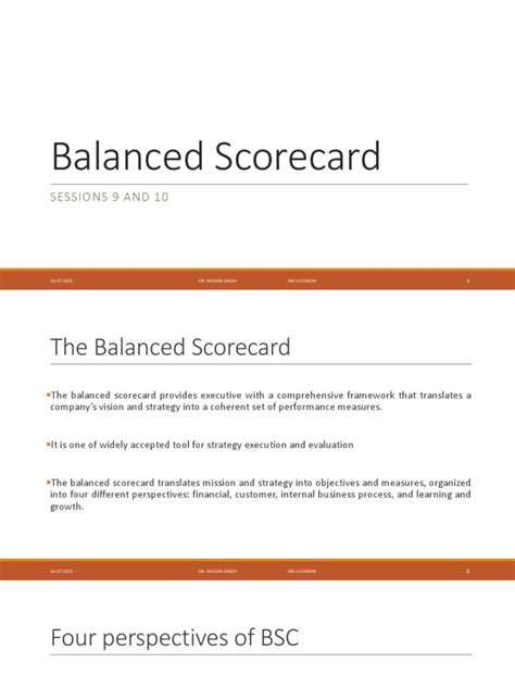 Balanced Scorecard Class Pdf