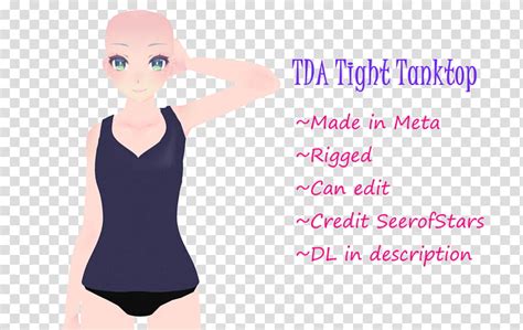 Mmd Tight Tanktop Dl Human Wearing Black Sleeveless Shirt