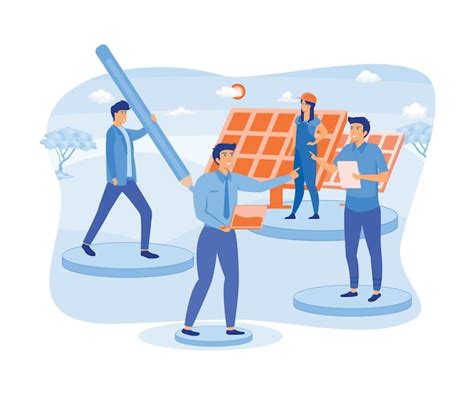 Premium Vector Field Service Technicians Workers Engineers And Managers