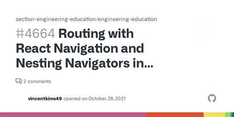 Routing With React Navigation And Nesting Navigators In React Native · Issue 4664 · Section