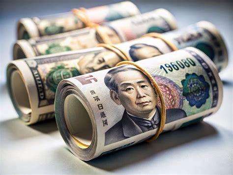 Japanese Yen Banknotes Rolled Tightly On A Pristine White Surface A