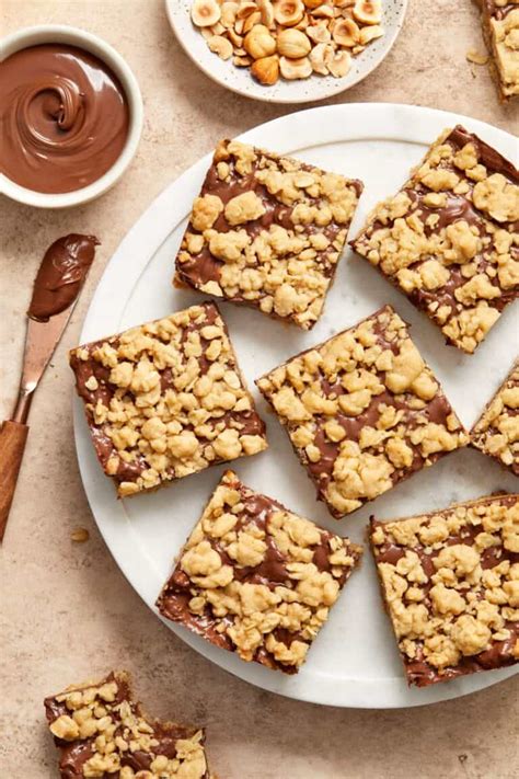 Nutella Oatmeal Crumble Bars Its Not Complicated Recipes