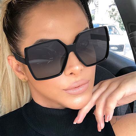 Aligament Oversized Square Frame Sunglasses Retro Vintage Big Shades