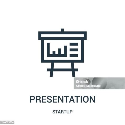 시작 컬렉션에서 프레젠테이션 아이콘 벡터입니다 얇은 라인 프레젠테이션 개요 아이콘 벡터 일러스트 레이 션입니다 교사 교육 관련 직업에 대한 스톡 벡터 아트 및 기타 이미지