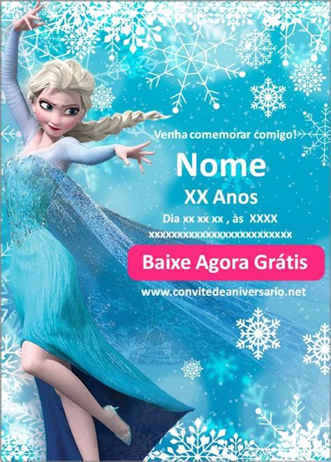Convite Frozen Para Editar Grátis Digital