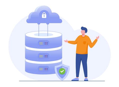 Premium Vector Data Server Concept Storage Technology Cloud System Database Template Of People