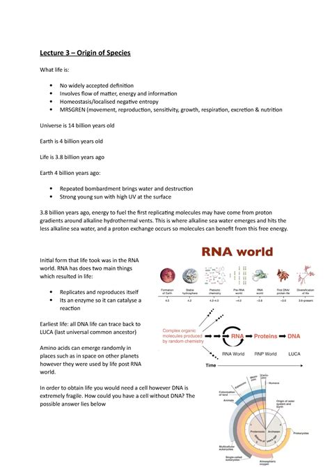 lecture 3 origin of species lecture 3 origin of species what life