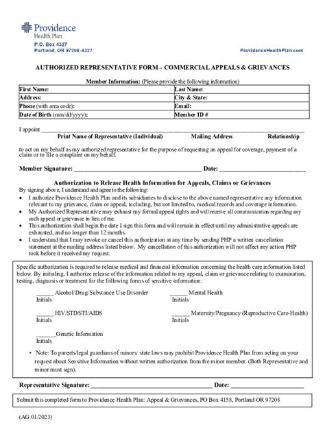 Fillable Online Authorized Representative Form Commercial Appeals