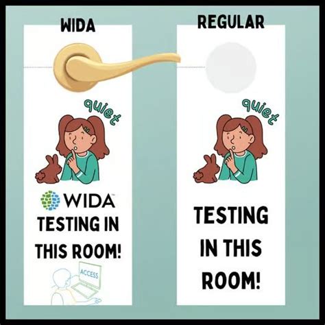 Quiet Testing Doorhanger Signs Wida And Regular Removable Access