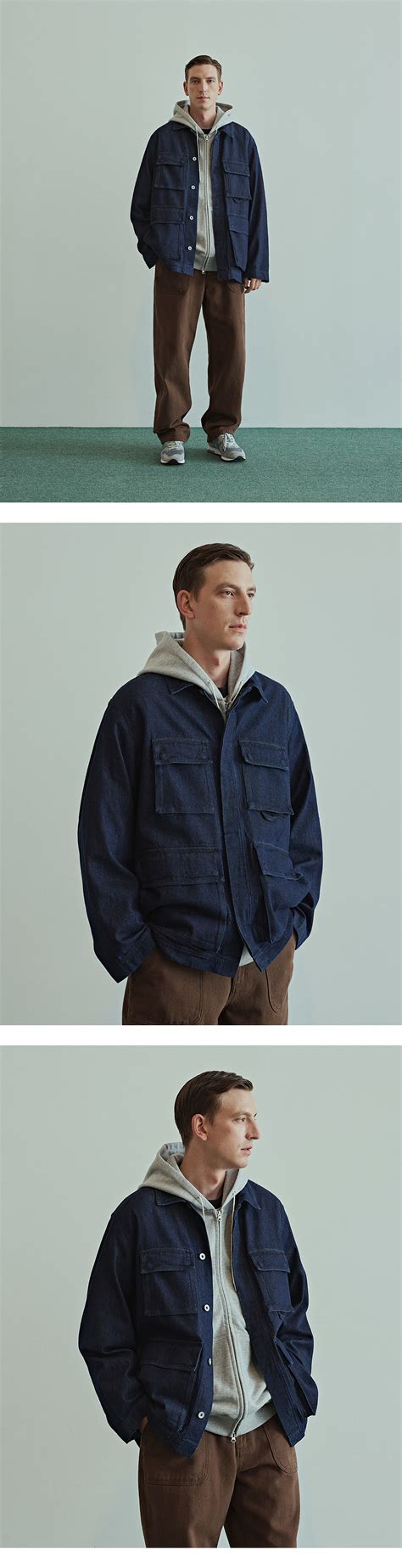 Denim Bdu Jacket Indigo Washed Uniform Bridge