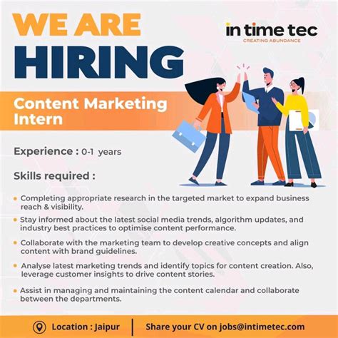 Nitish Khadaria On Linkedin In Time Tec Is Hiring For A Content Marketing Intern For The Jaipur