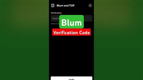 Blum and Top Verification Code Today 17 January 2025 Blum Verify YouTube Video Code Blum and Top ...