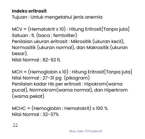 Indeks Eritrosit Perhitungan Nilai Mch Contoh Soal Ukom Hematologi Dan Pembahasannya