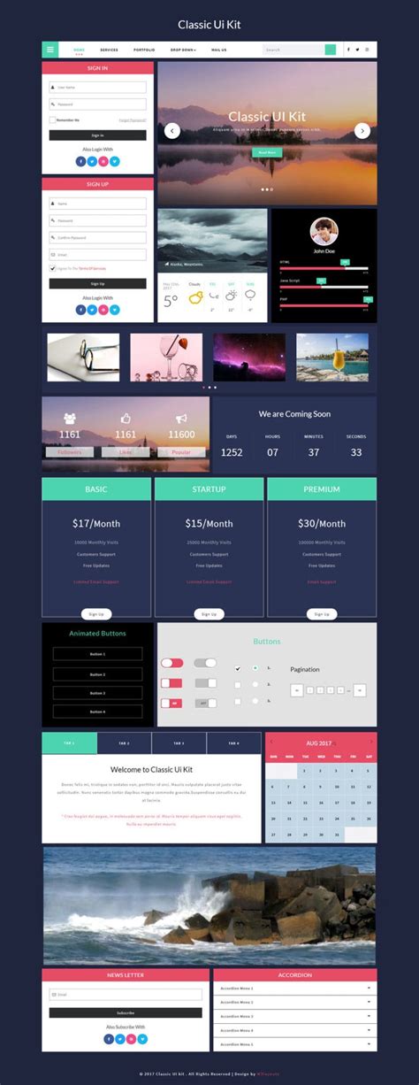 Classic UI Kit A Flat Bootstrap Responsive Web Template