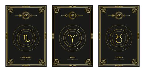 조디악 점성술 운세 세트 천상의 신비로운 조디악 운세 템플릿 로고 포스터 또는 카드 선 아이콘에 대한 스톡 벡터 아트 및 기타 이미지 선 아이콘 황소자리