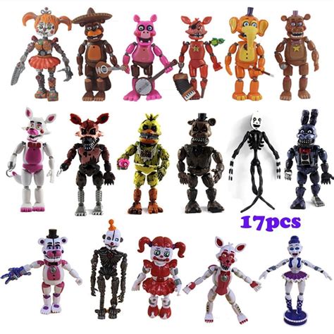 QAZXD FNAF Five Nights At Freddys Action Figures Toy Security Breach Series Glam Rock Chica