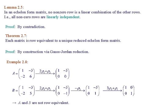 III Reduced Echelon Form Example Echelon Forms Are