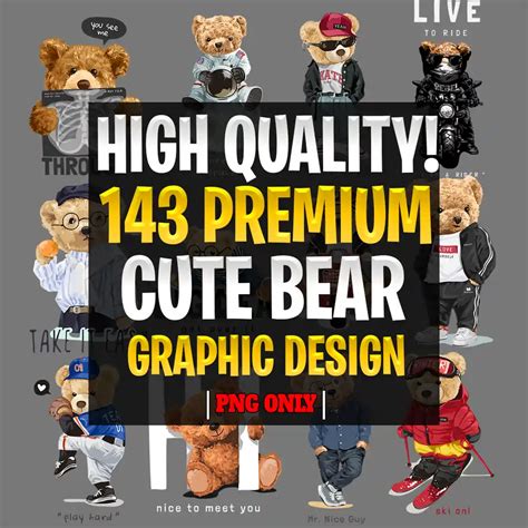 143 Premium Cute Bear Graphic Design 3d Mockup