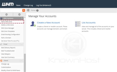 How To Create A Dns Zone In Whm Knownhost