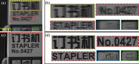 The Restoring Result Of Test E A The Coded Exposure Image B Enlarged Download Scientific