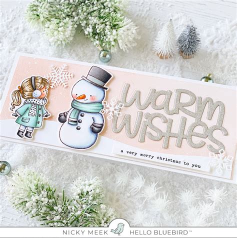 Nicky Noo Cards Hello Bluebird Stamps My Snowman