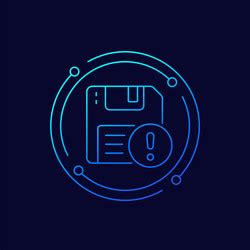 Backup Error Warning Icon With A Floppy Disk Vector Image