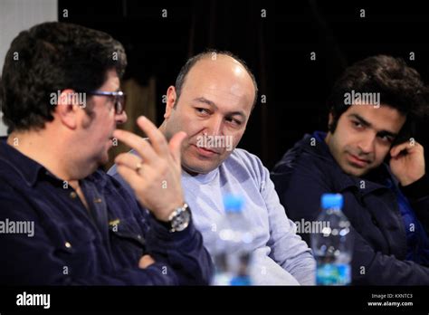 Iranian Directors From Left Majid Barzegar Mohammadreza Farzad And Abed Abest Attend A Panel