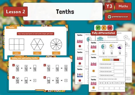 Year 3 Fractions Tenths Lesson 2 Grammarsaurus