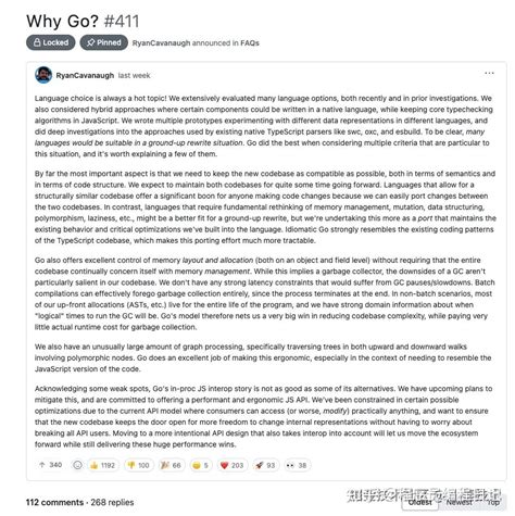 Typescript选择go重写性能提升10倍为什么不是rust呢 知乎