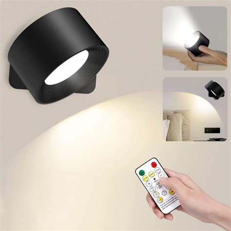 Applique Murale Intérieure Lampe Murale Sans Fil Rechargeable Usb 3