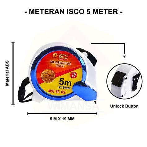 Jual Meteran Isco 5 Meter Meteran Autostop Shopee Indonesia