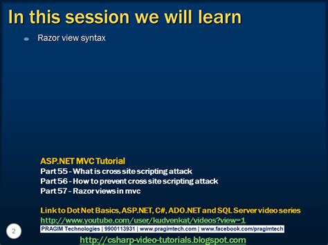 Sql Server Net And C Video Tutorial Part 58 Razor Views In Mvc