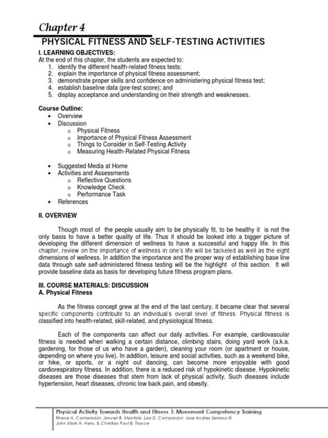 chapter 4 physical fitness and self testing activities pdf body