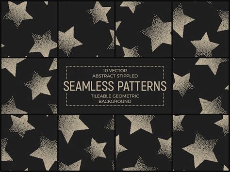 Premium Vector Abstract Handmade Stippled Seamless Patterns Vector Set