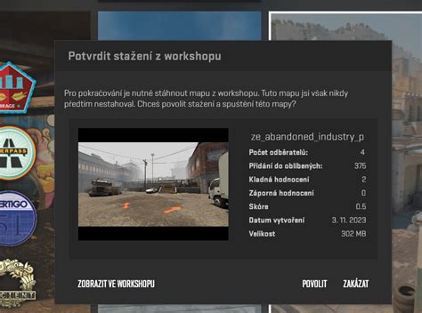 Přidání Workshop map na server