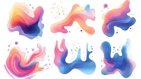 Vibrant Abstract Background With Colorful Flowing Shapes And Dynamic Doodle Patterns Premium