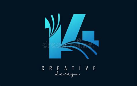 Creative Number 14 1 4 Logo With Leading Lines And Road Concept Design