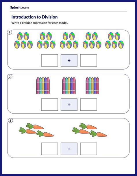 write the division expression math worksheets splashlearn
