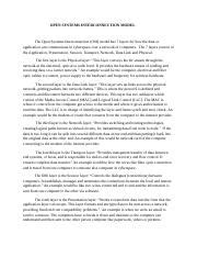 OPEN SYSTEMS INTERCONNECTION MODEL Docx OPEN SYSTEMS INTERCONNECTION MODEL The Open Systems