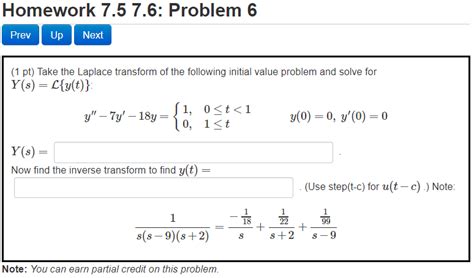 Solved Homework 7 5 7 6 Problem 6 Prev Up Next 1 Pt Take