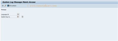 SE92 SAP Tcode Maintain System Log Messages